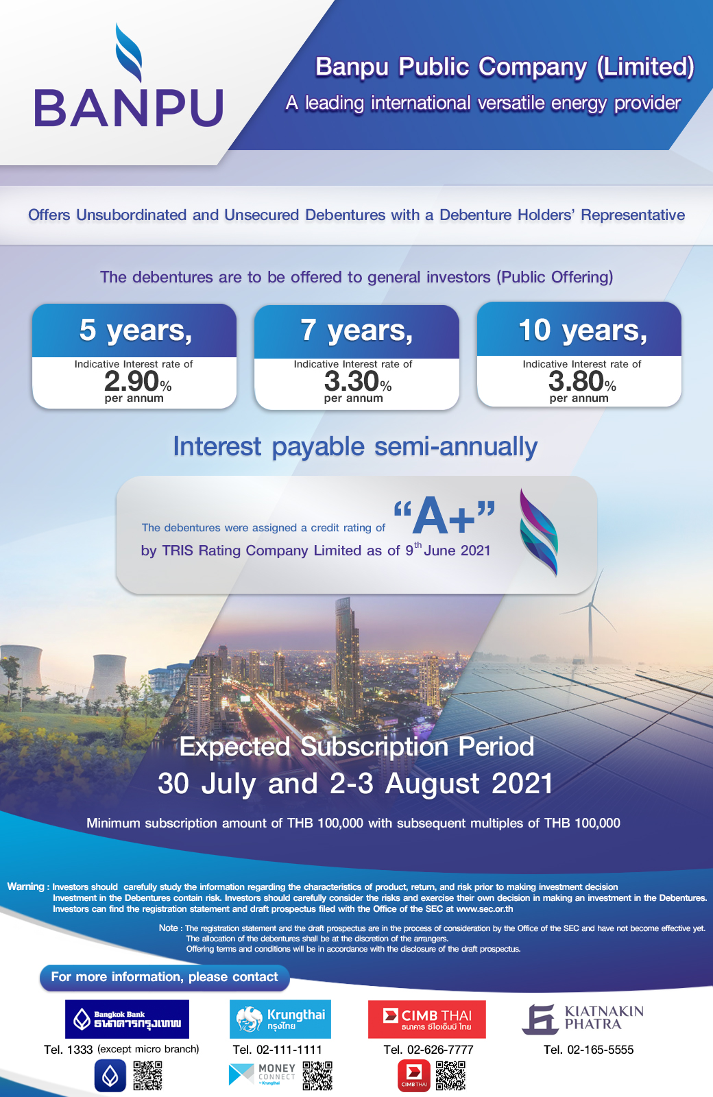 Banpu to offer debentures to general investors for subscription on 30 ...